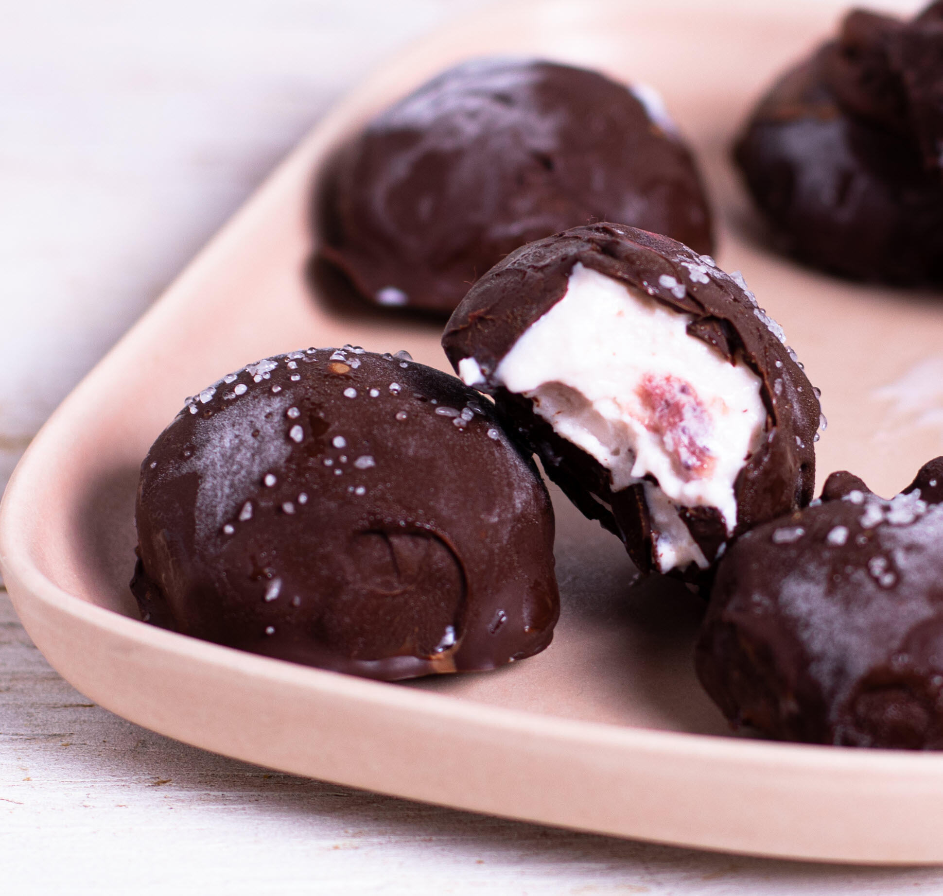 Chocolate-Covered Strawberry Bon Bons | Crystal Creamery